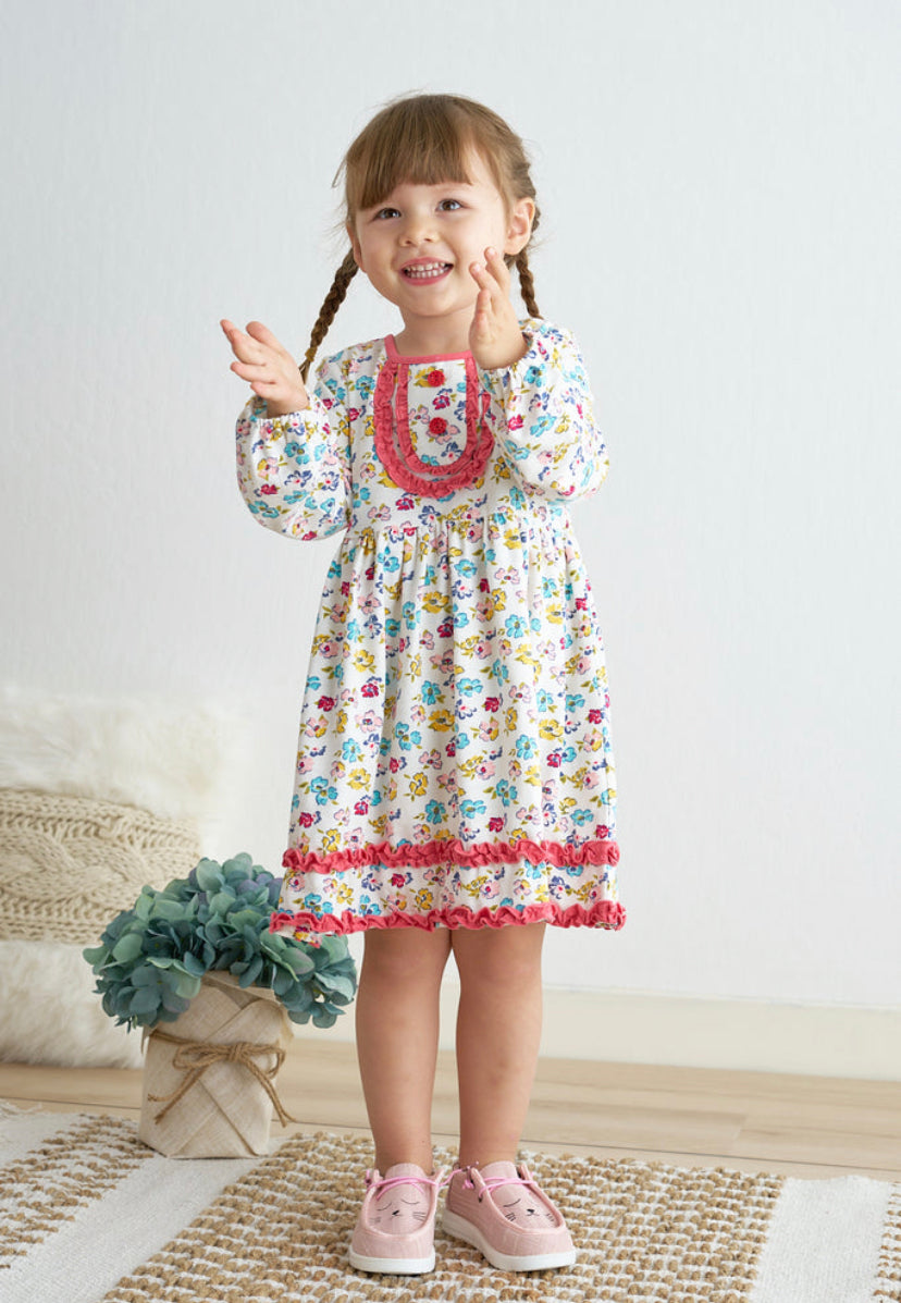 Platinum Floral Ruffle Dress – Grace & Alice